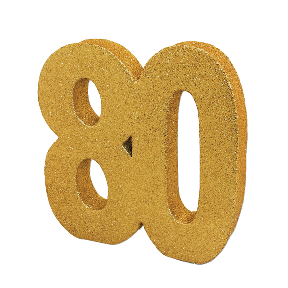 Number 80 Glitter Table Decoration Gold – Anniversary House