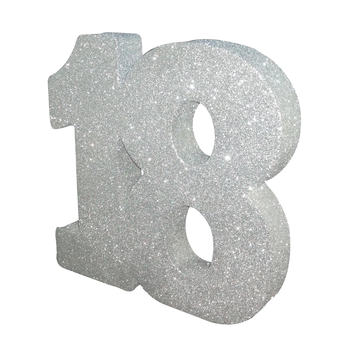 Number 18 Glitter Table Decoration Silver – Anniversary House